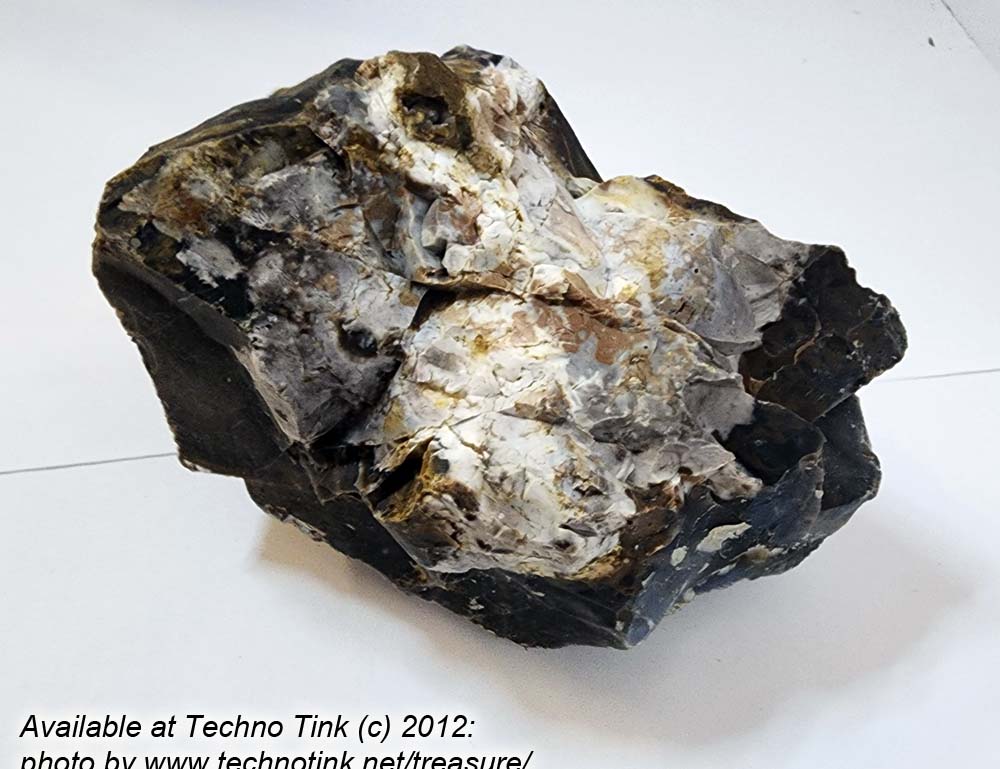 Large Chunk of raw black-brown-white chert/agate 7x4x4 - ROCKYGEMS.COM ...